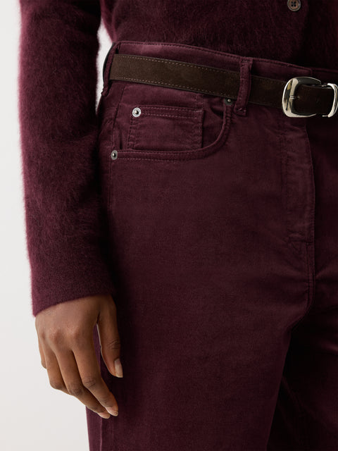 Delmont Velvet Tapered Jean | Purple – Jigsaw
