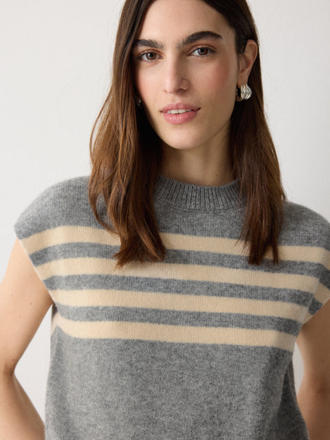 Wool Cashmere Stripe Tank | Grey – Jigsaw