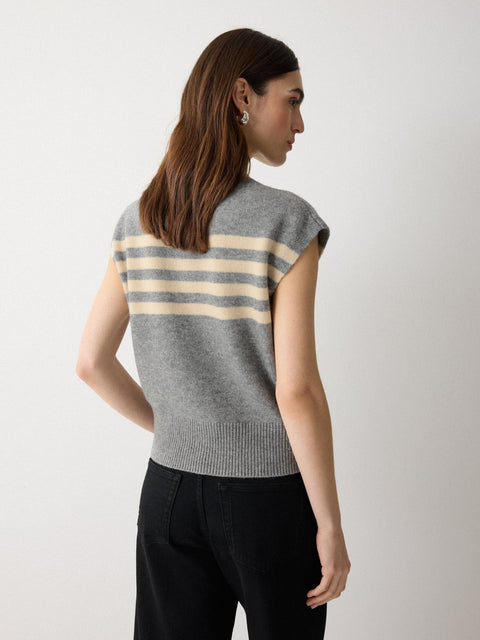 Wool Cashmere Stripe Tank | Grey – Jigsaw