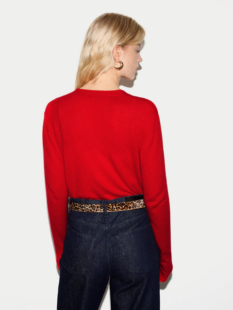 Merino Cashmere V Neck Cardigan | Red – Jigsaw