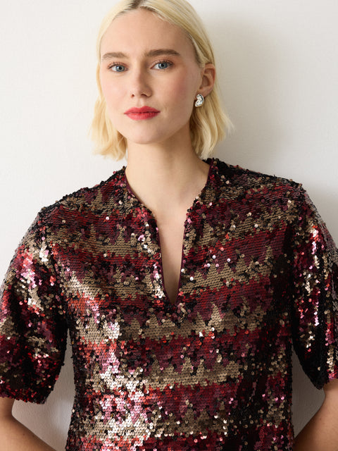 Stripe Sequin Mini Dress | Multi – Jigsaw