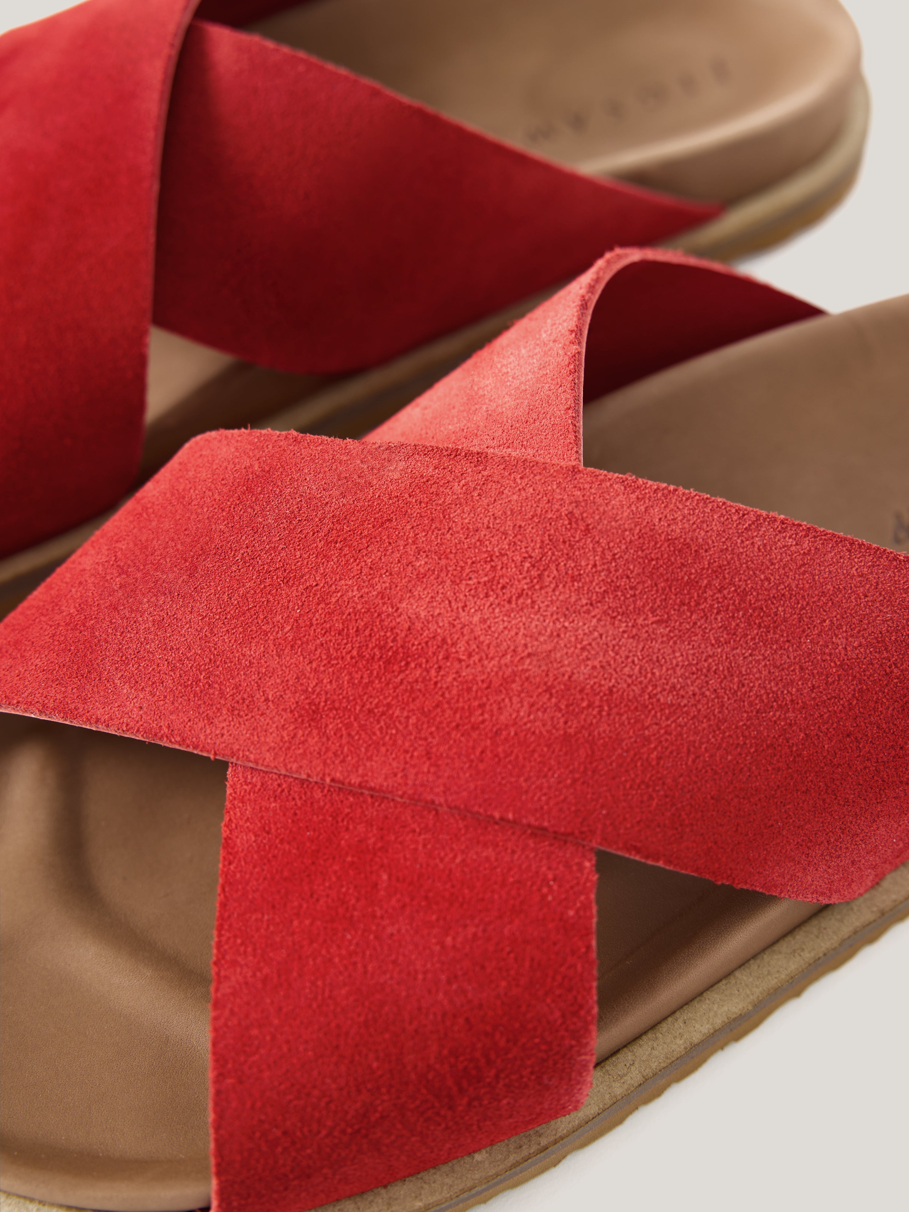 Suede Cross Strap Sandal | Red – Jigsaw