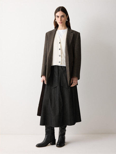 Chambray A Line Skirt | Black – Jigsaw