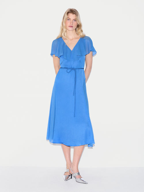 Sheer Cape Dress | Blue – Jigsaw