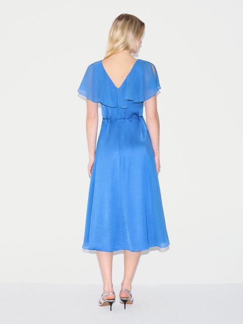 Sheer Cape Dress | Blue – Jigsaw
