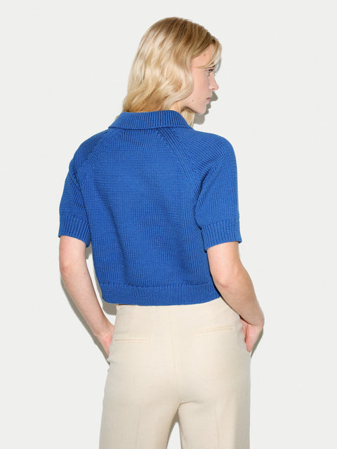 Chunky Cotton Collar Top | Blue – Jigsaw