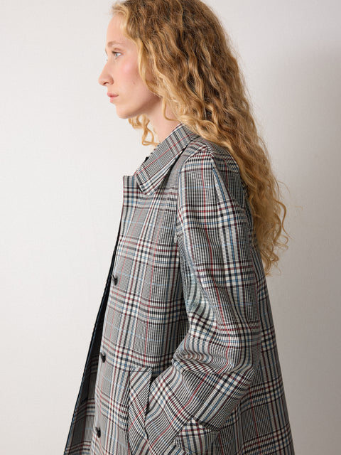 Bonded Cotton Check Trench Coat | Cream – Jigsaw