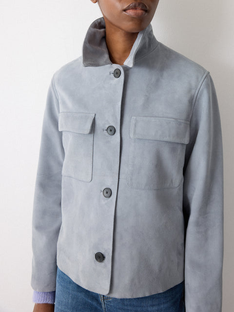 Suede Patch Pocket Jacket | Blue – Jigsaw