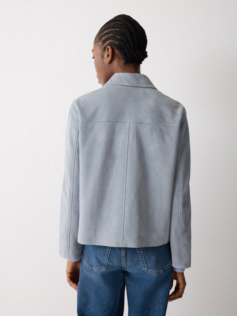 Suede Patch Pocket Jacket | Blue – Jigsaw