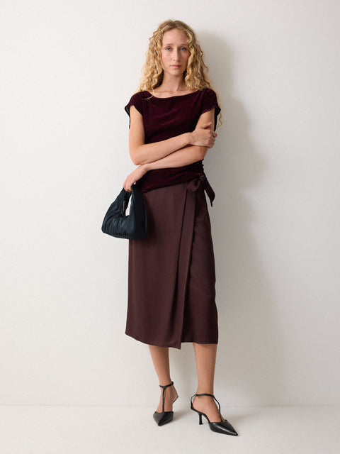 Pleated Satin Tay Bag | Navy – Jigsaw