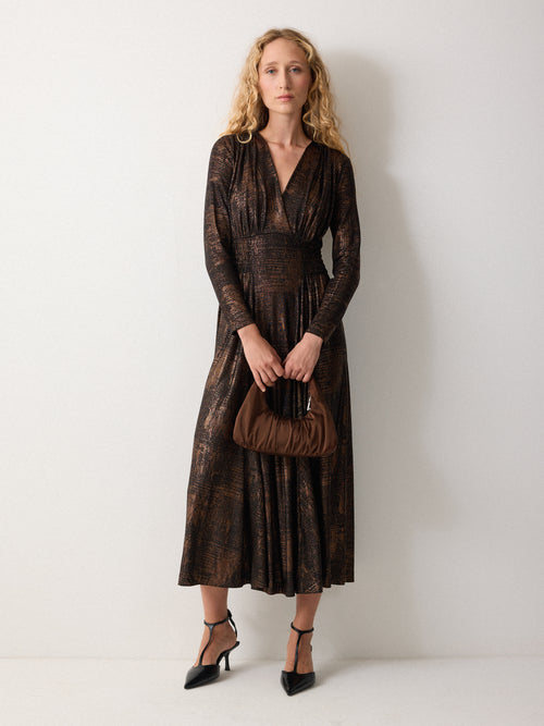 Pleated Satin Tay Bag | Brown – Jigsaw