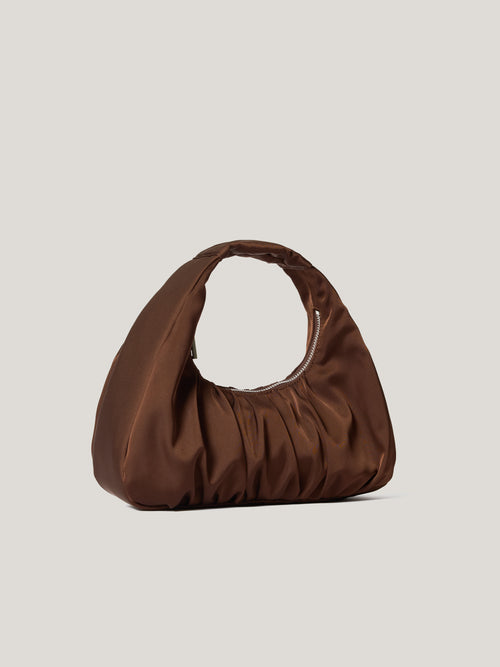 Pleated Satin Tay Bag | Brown – Jigsaw