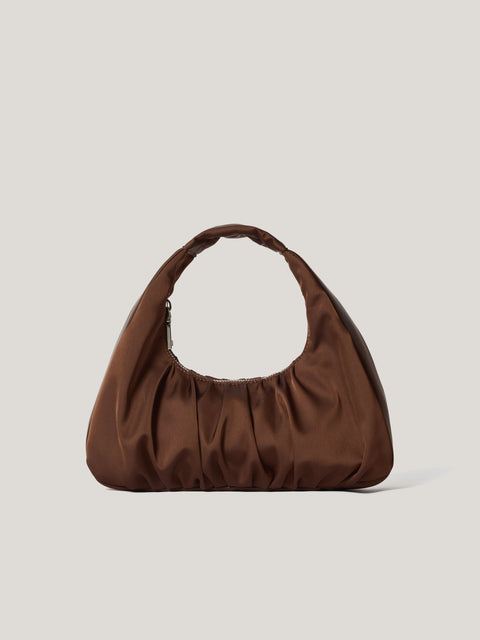 Pleated Satin Tay Bag | Brown – Jigsaw