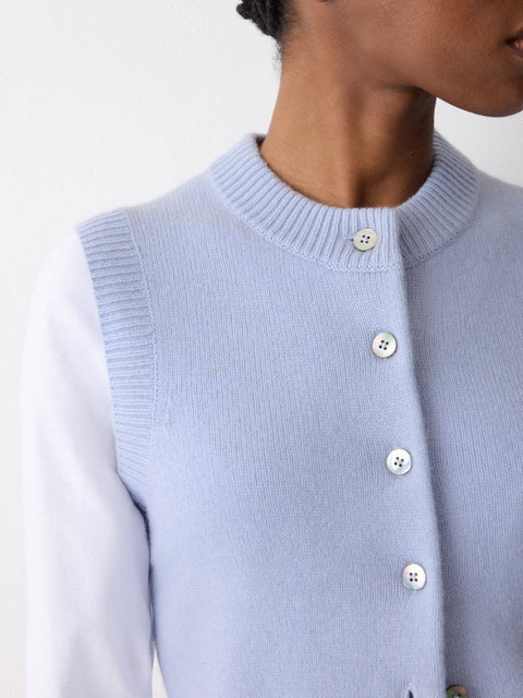 Wool Cashmere Blend Waistcoat | Blue – Jigsaw