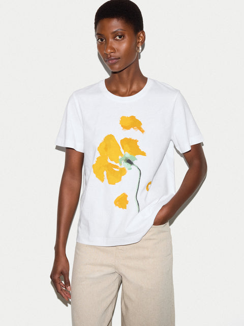 Broken Poppy Print T-shirt | Multi – Jigsaw