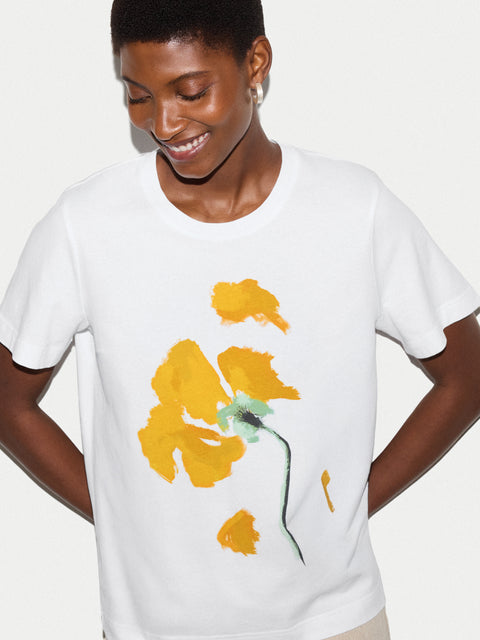 Broken Poppy Print T-shirt | Multi – Jigsaw