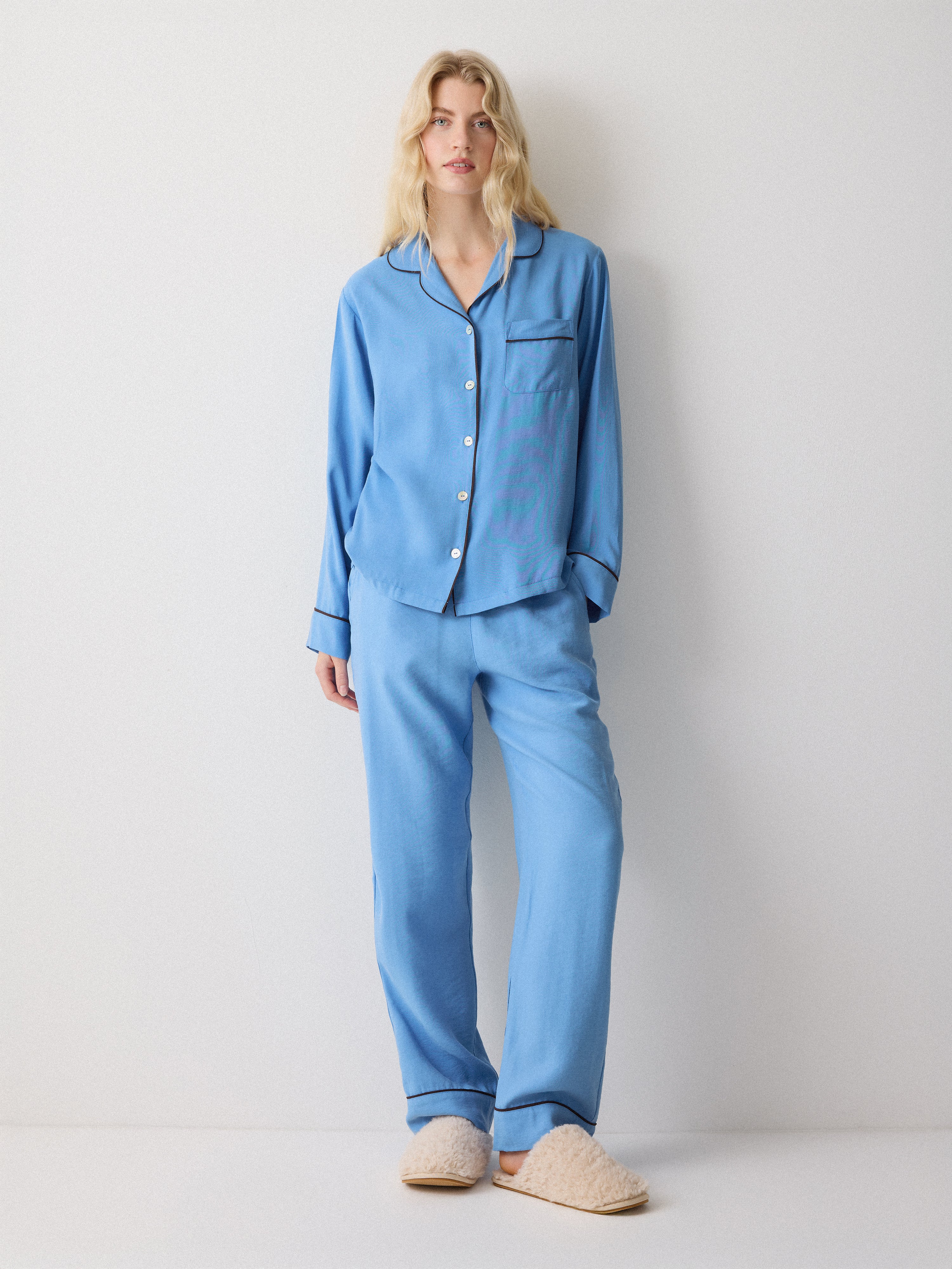 Piped Detail Relaxed Pyjamas | Blue – Jigsaw