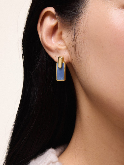 Denim Opal Stud Earring | Blue – Jigsaw