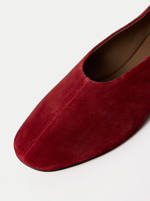 Lola Suede Ballerina | Red – Jigsaw