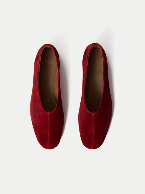 Lola Suede Ballerina | Red – Jigsaw
