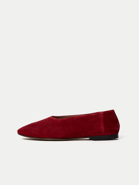 Lola Suede Ballerina | Red – Jigsaw