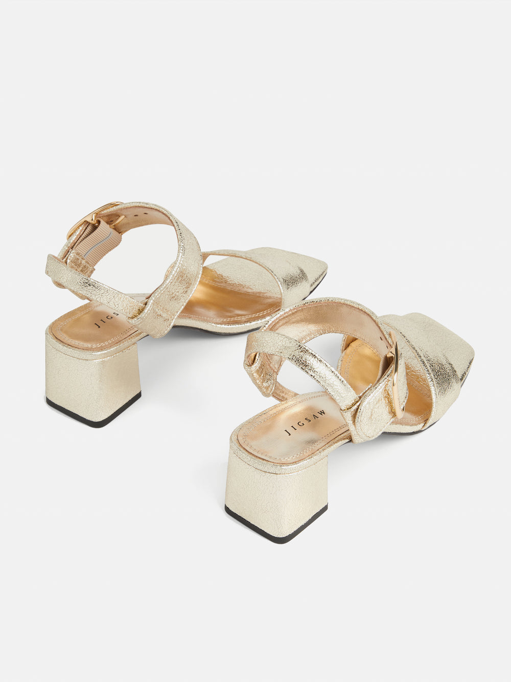 Maybell Metallic Heeled Sandal | Gold – Jigsaw