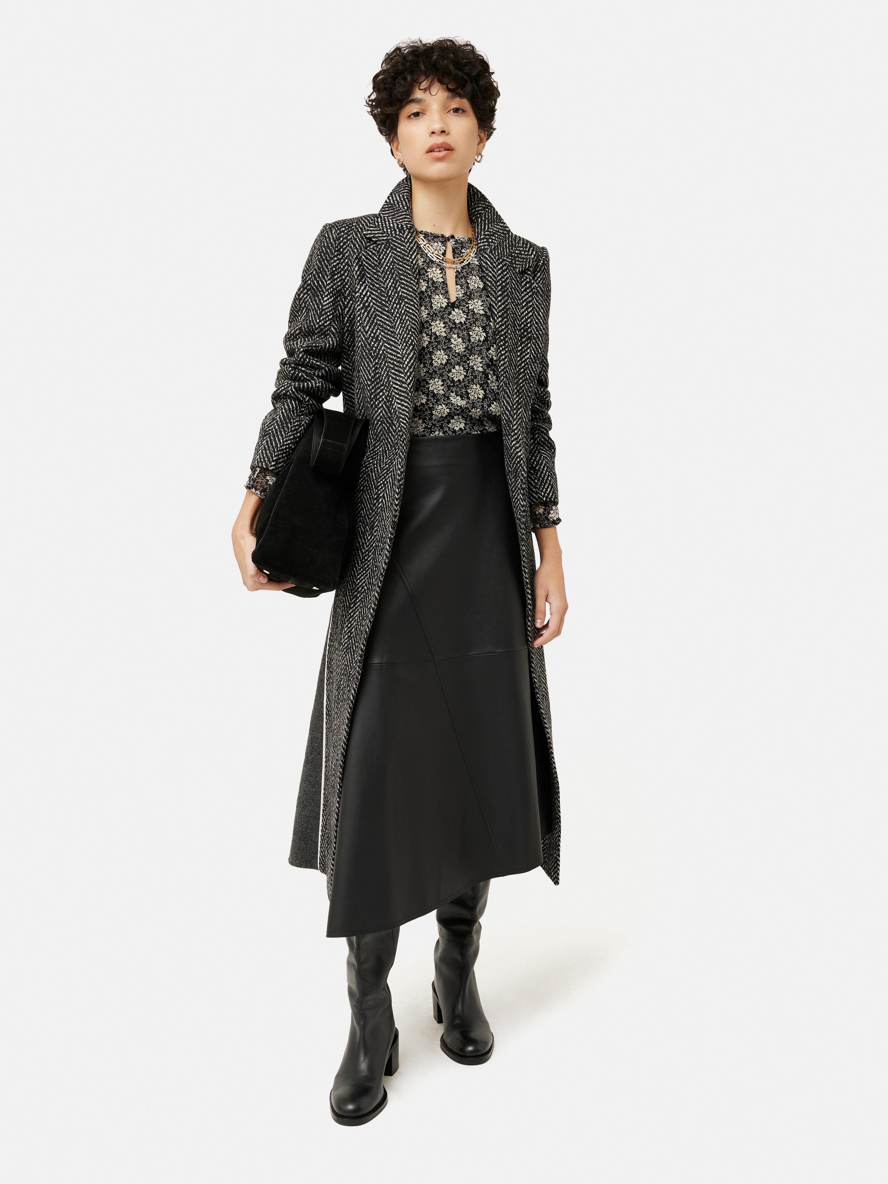 Block Leaf Crinkle Top | Black – Jigsaw