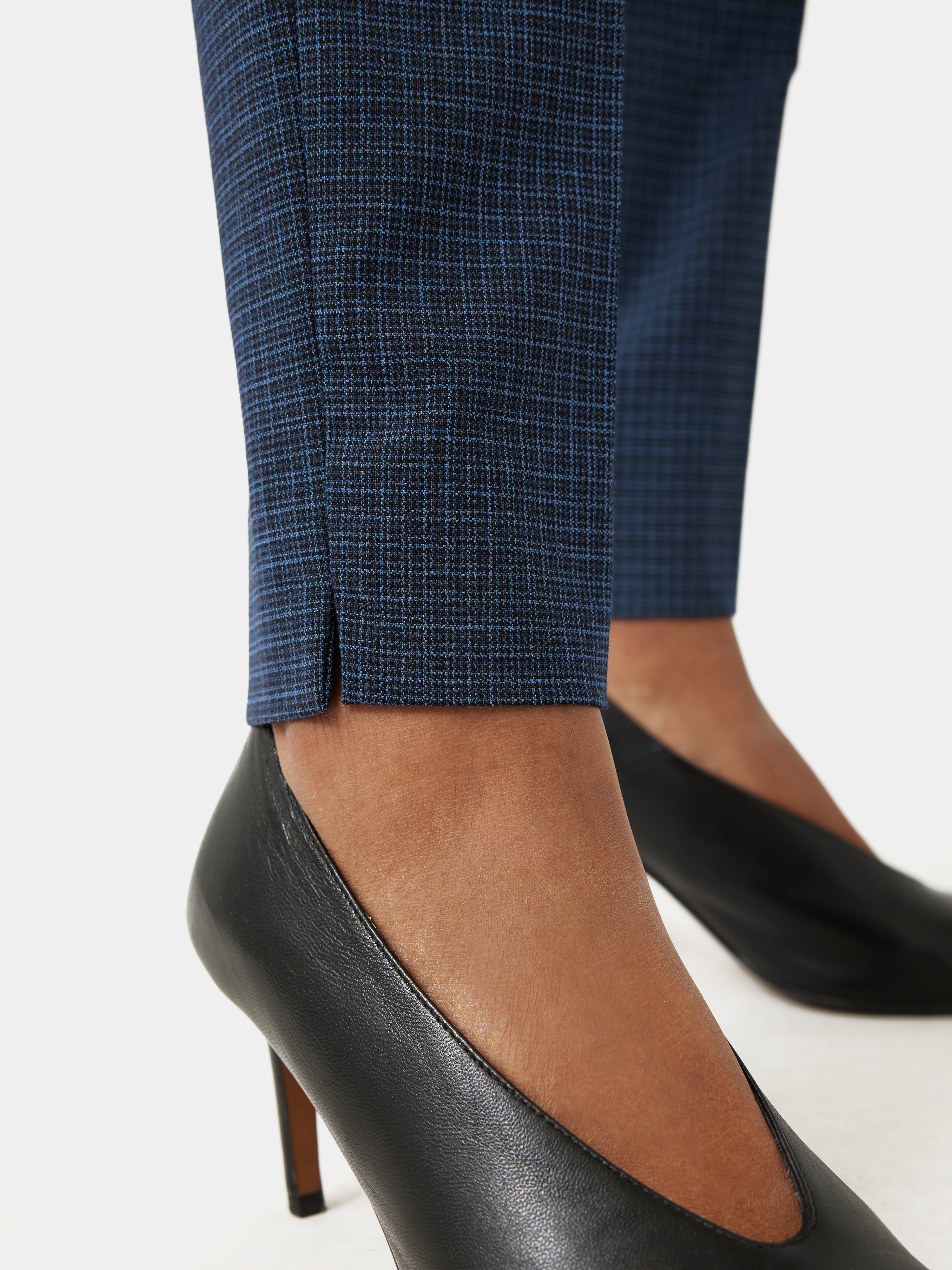 Portofino Palmer Check Trouser | Navy – Jigsaw