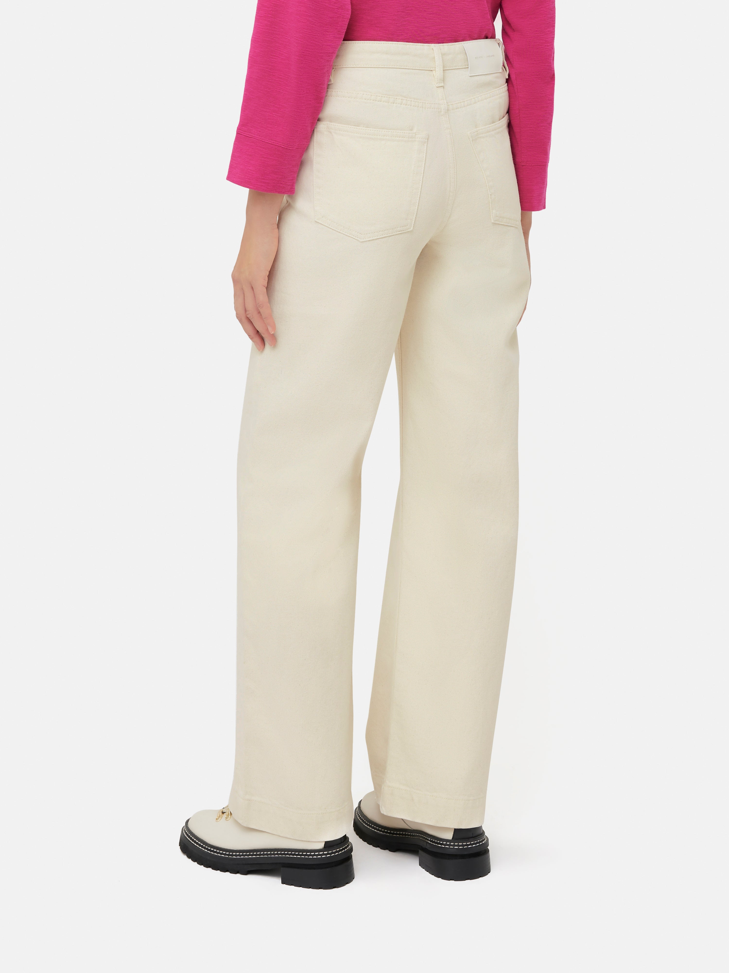 Balfour Long Wide Leg Jean | Ecru – Jigsaw